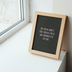 Be Loud Poster, Digital Download, Office Art, Dorm Decor, Black and ...