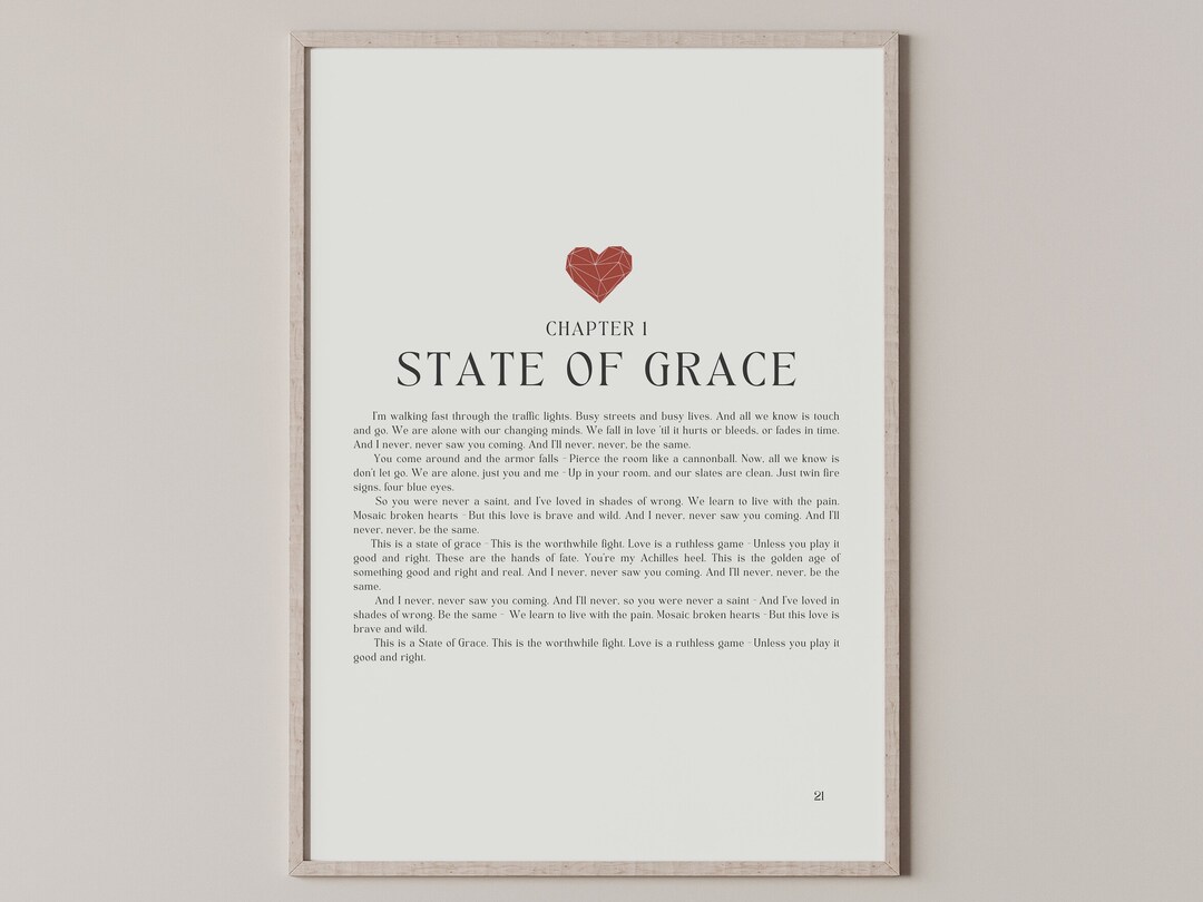 State of Grace by Taylor Swift Poster, Taylor's Version, Red Album ...