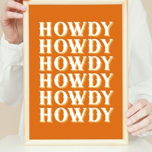 Howdy Poster, Howdy Print, Texas Art, Office Art, Nashville Tennessee ...