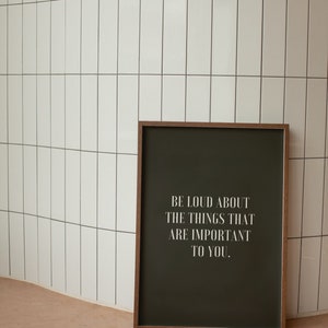 Be Loud Poster, Digital Download, Office Art, Dorm Decor, Black and ...