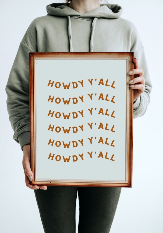 Howdy Y'all Poster Howdy Print Texas Art Nashville - Etsy