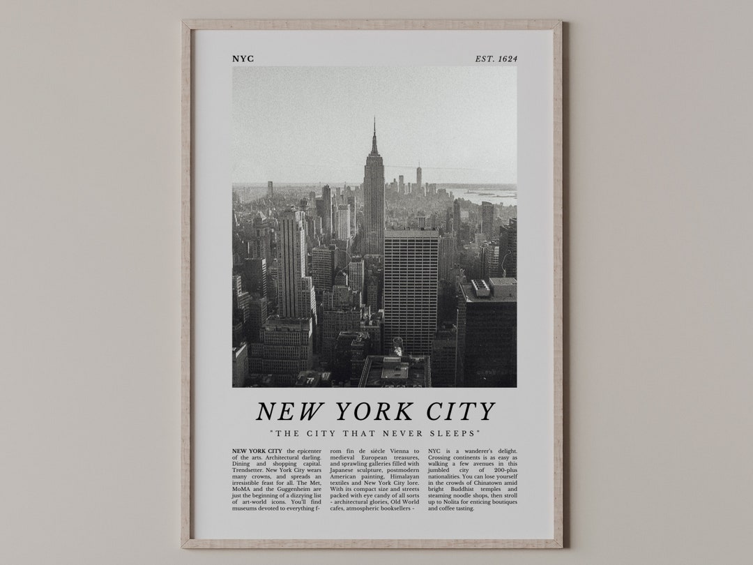 New York City Skyline Poster Digital Download NYC Art NY - Etsy