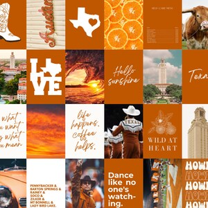 65 University of Texas Photo Collage, 5x7 Texas Art, Office Art, Austin ...
