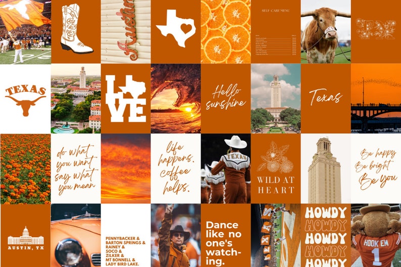 65 University of Texas Photo Collage, 5x7 Texas Art, Office Art, Austin ...