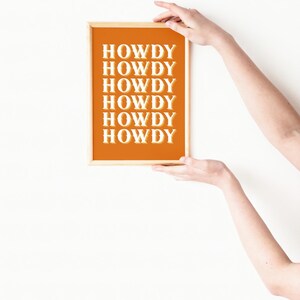 Howdy Poster, Howdy Print, Texas Art, Office Art, Nashville Tennessee ...