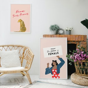 Know Your Power Poster, Digital Download, Office Art, Dorm Decor, Pink ...