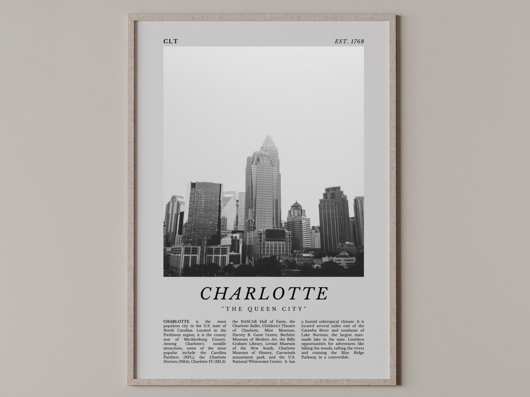 Charlotte Poster, Digital Download, CLT Art, Charlotte NC Art, Office ...