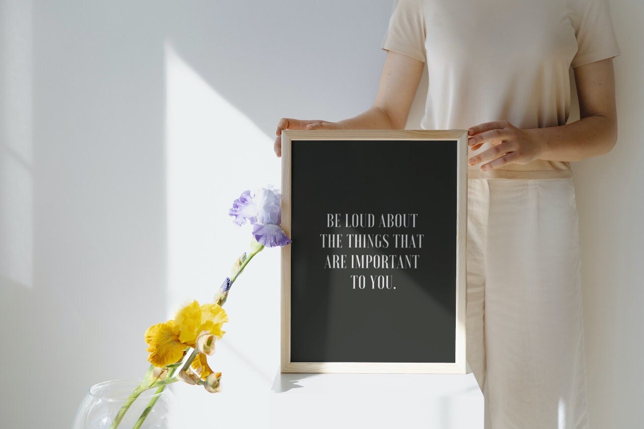 Be Loud Poster, Digital Download, Office Art, Dorm Decor, Black and ...