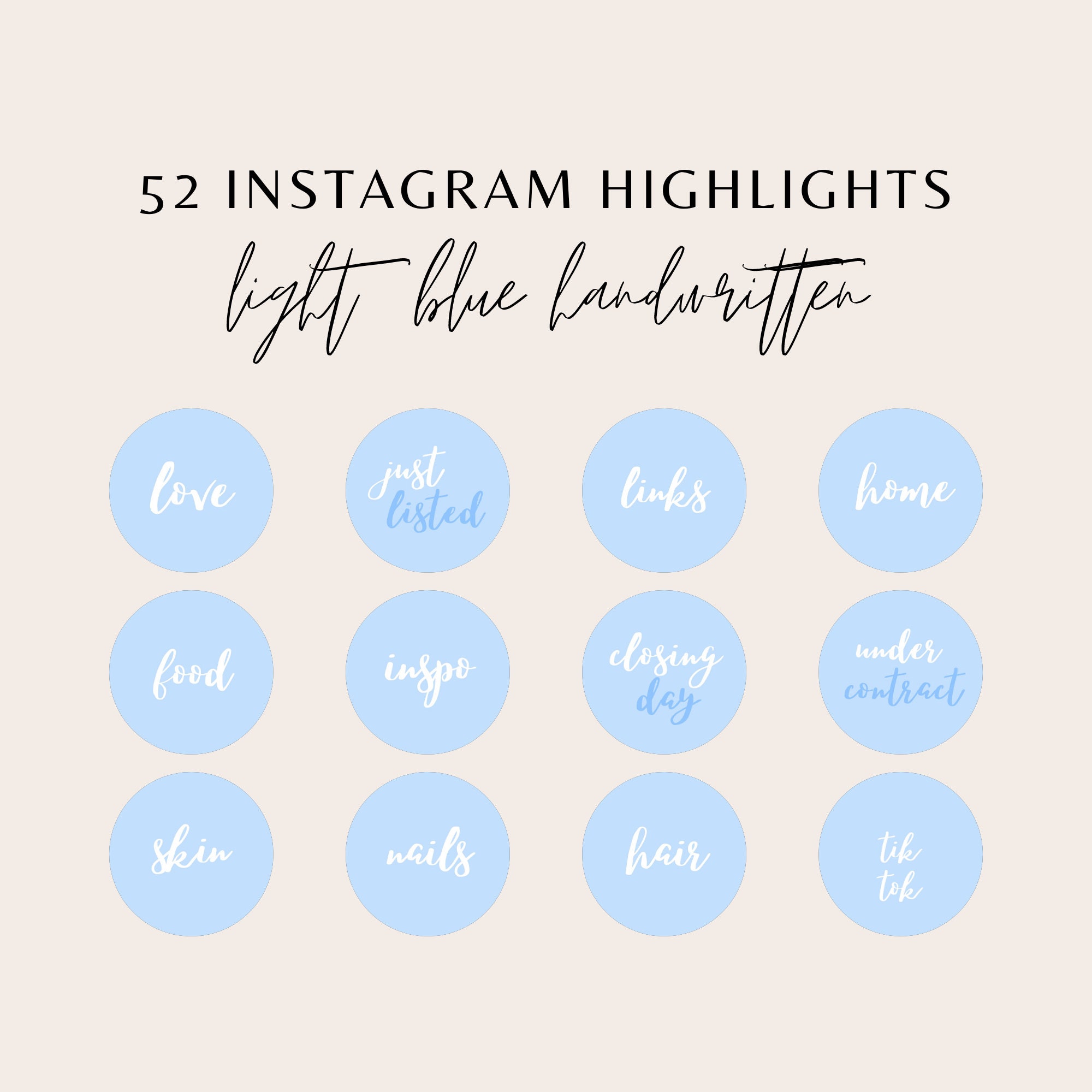 Light Blue Instagram Highlight Covers - Etsy