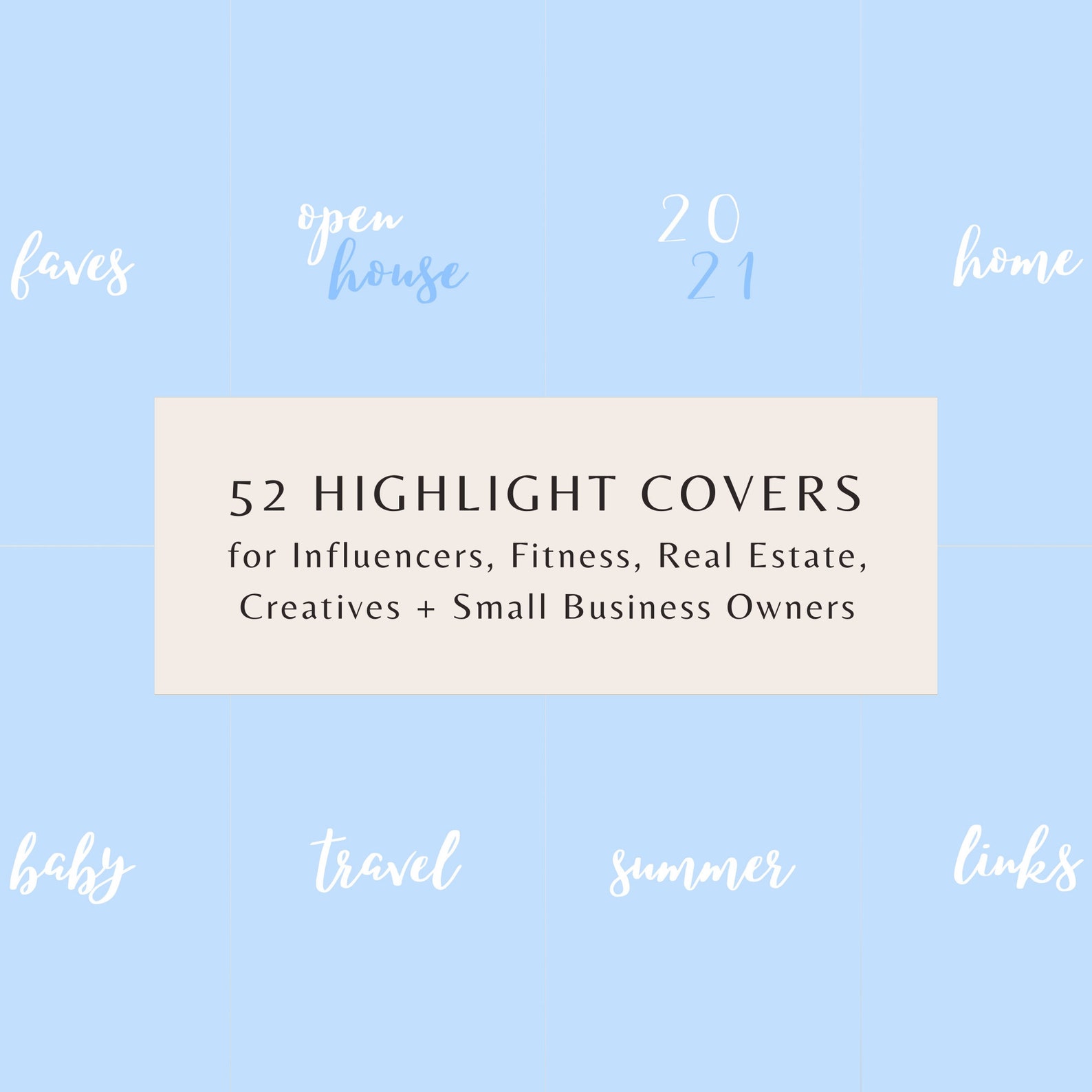 Light Blue Instagram Highlight Covers - Etsy