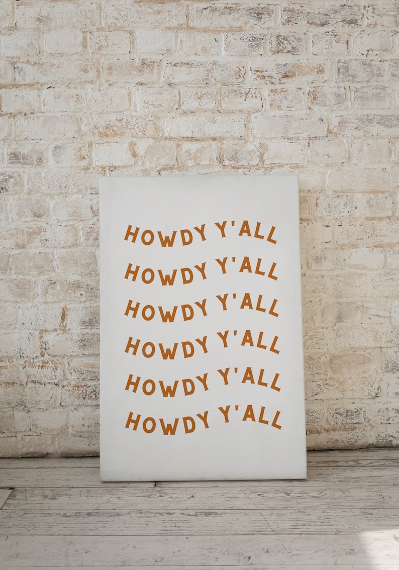 Howdy Y'all Poster, Howdy Print, Texas Art, Nashville Tennessee, UT ...