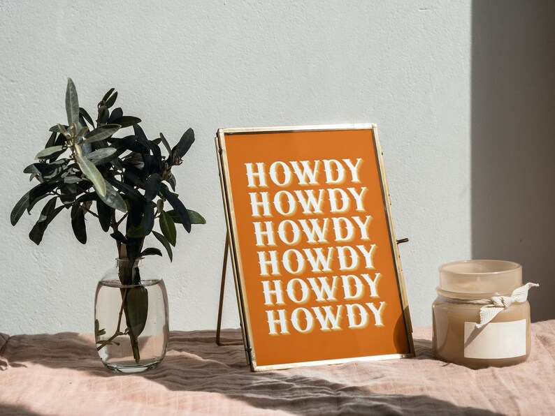 Howdy Poster, Howdy Print, Texas Art, Office Art, Nashville Tennessee ...