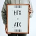 Houston to Austin Poster, Digital Download, ATX Art, Houston Texas Art ...
