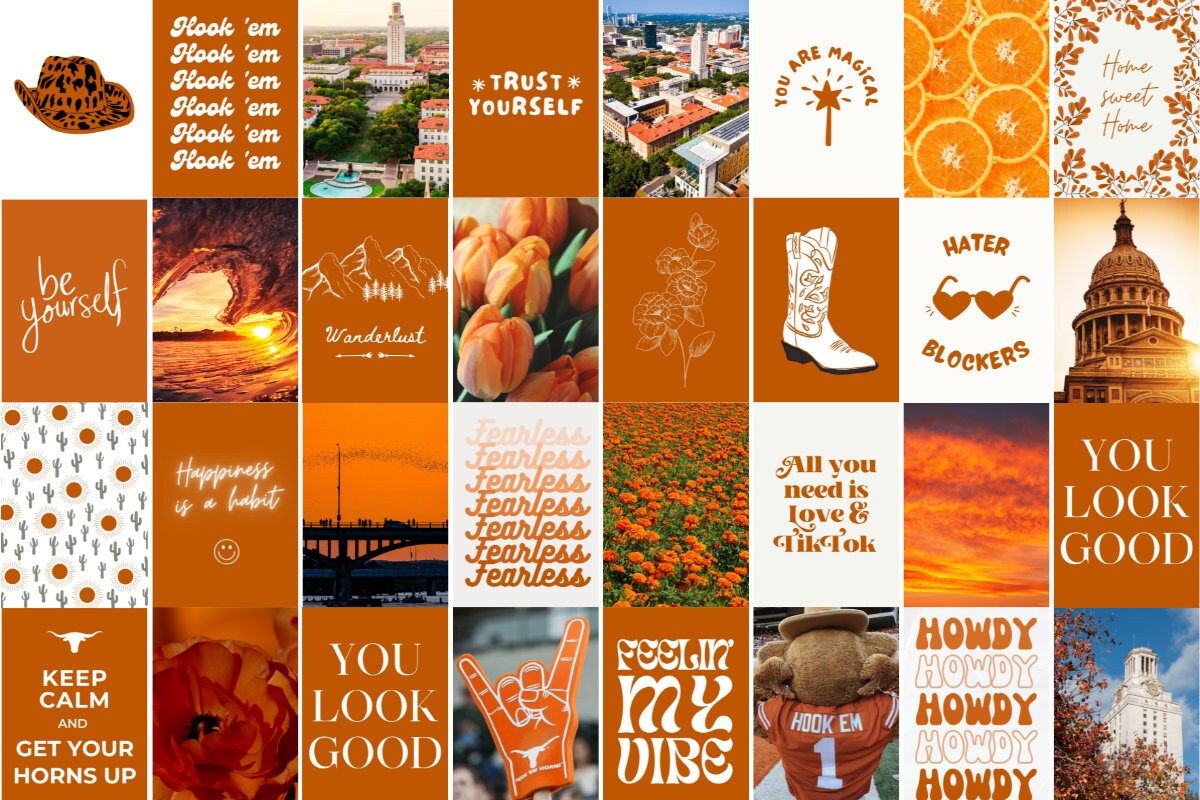 65 University of Texas Photo Collage, 5x7 Texas Art, Office Art, Austin ...