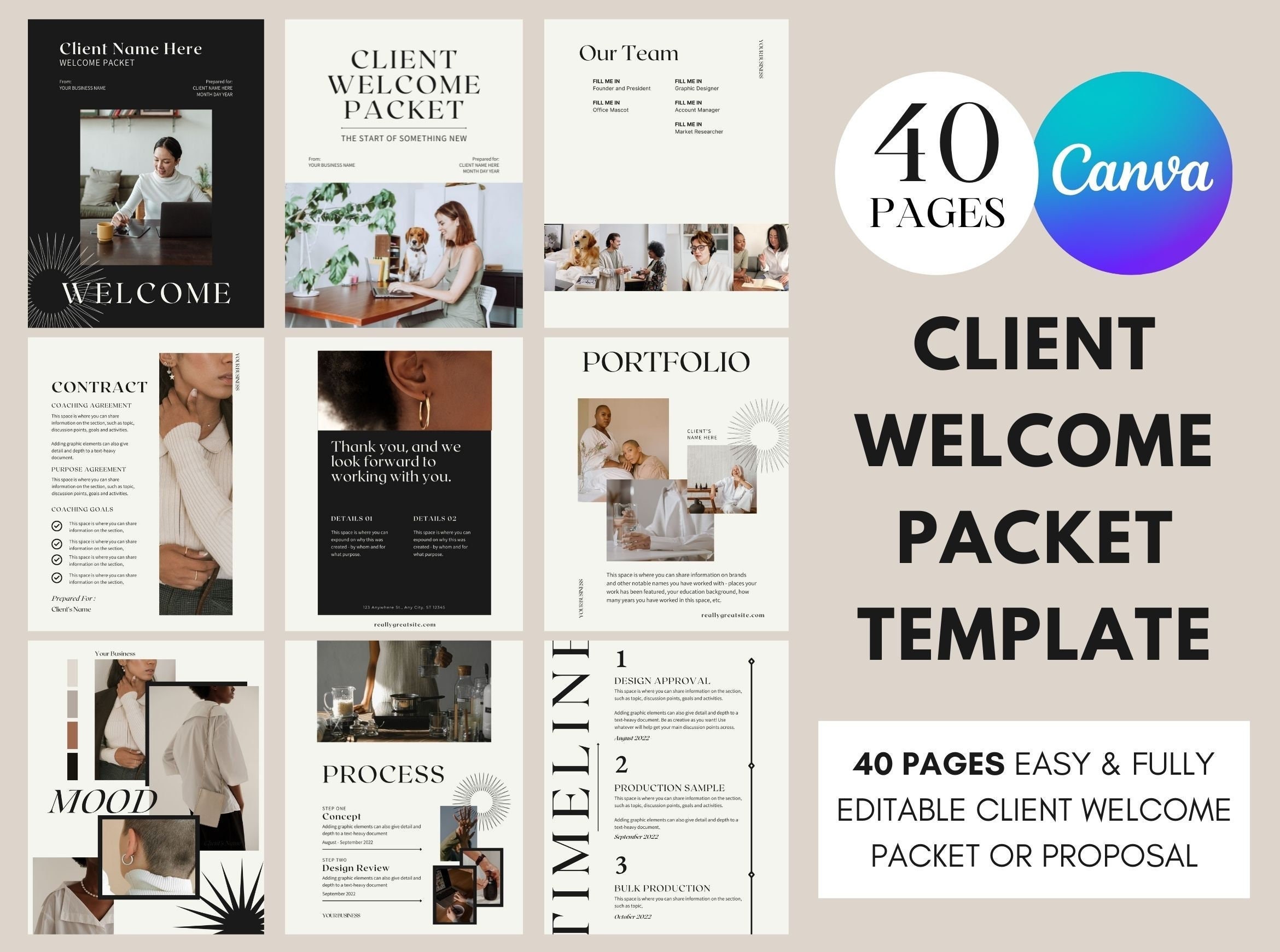 Client Welcome Packet Template, New Client Welcome Packet, Onboarding ...