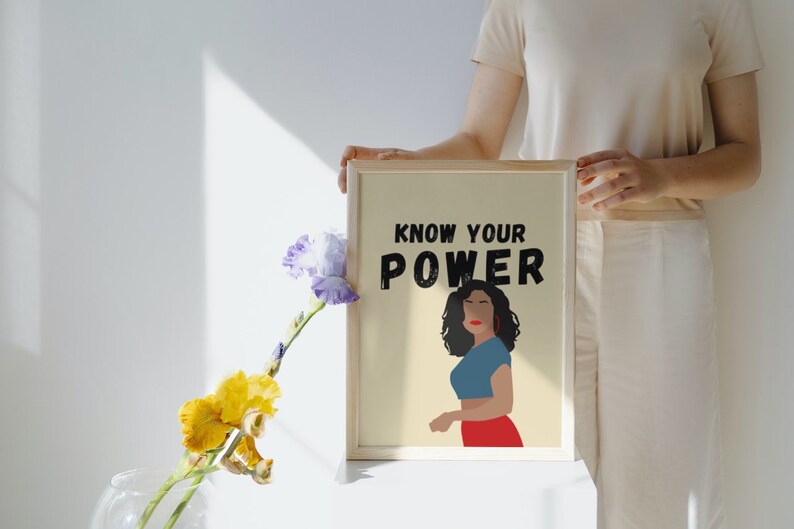 Know Your Power Poster, Digital Download, Office Art, Dorm Decor, Women ...
