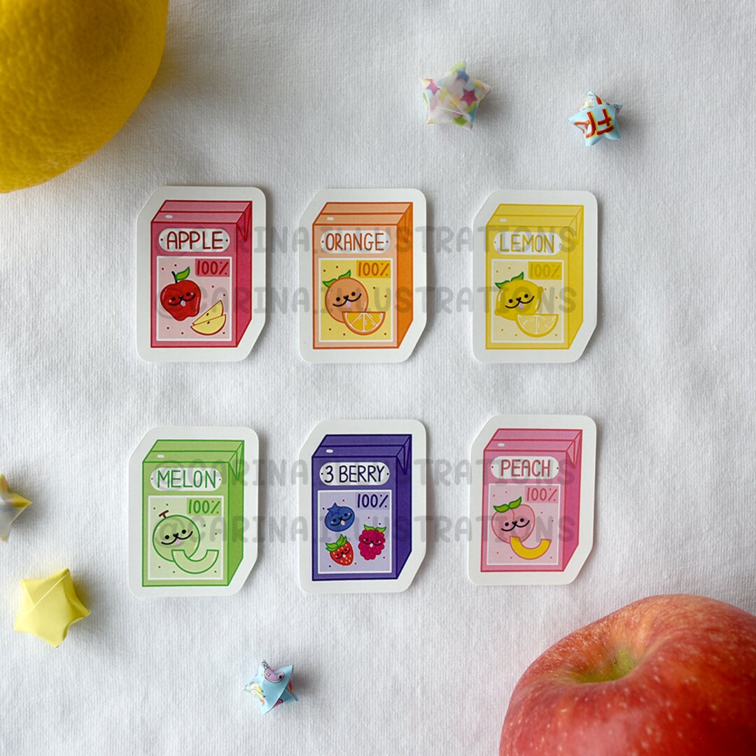 Fruit Juices Die Cut Sticker Pack - Etsy