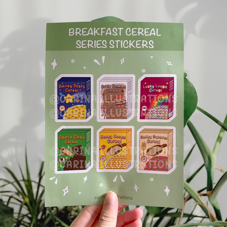 Breakfast Cereal Sticker Sheet - Etsy