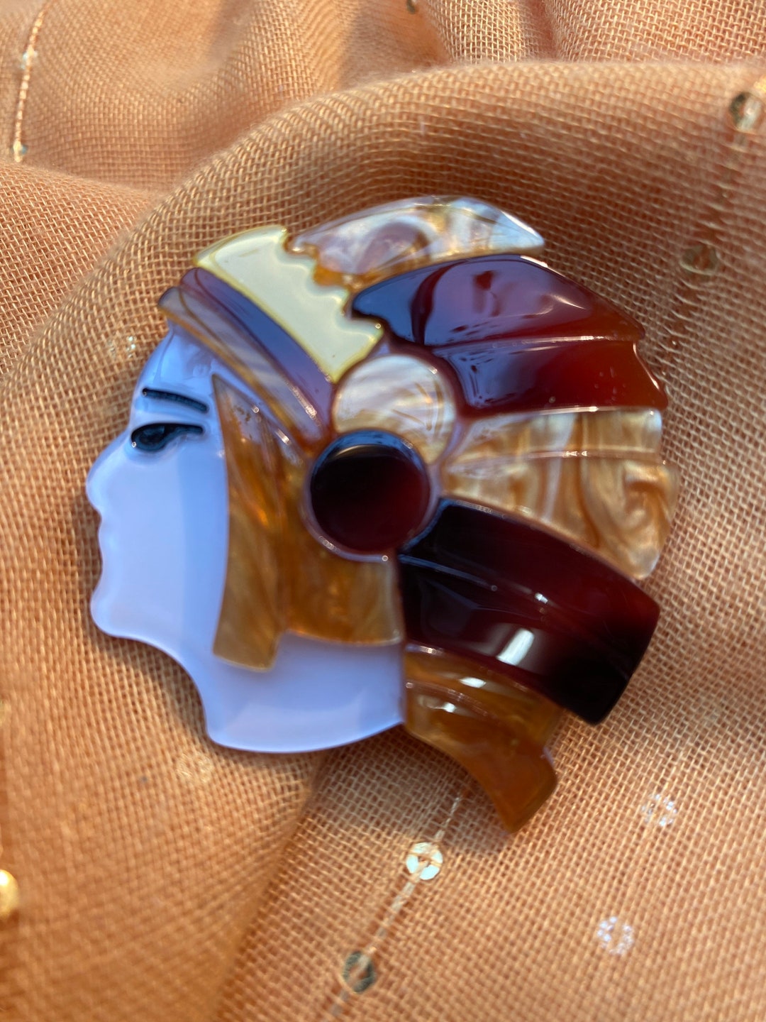 Lovely Art Deco Style Resin Brooch - Etsy