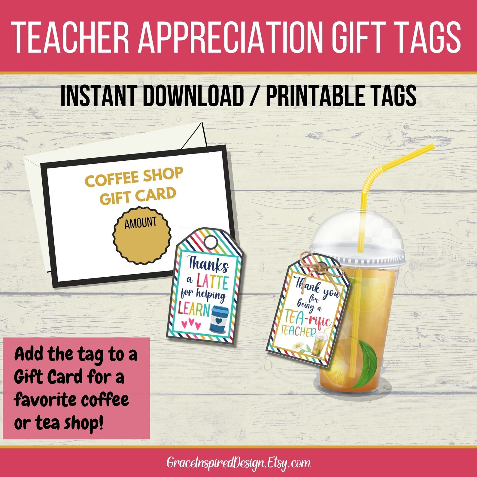 Teacher Appreciation Gift Tags, Teacher Gift Tags , Thank You Teacher ...