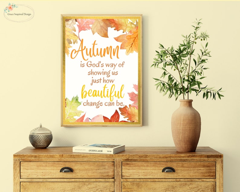 Fall Autumn Printable Sign, Autumn Christian Printable, Inspirational ...