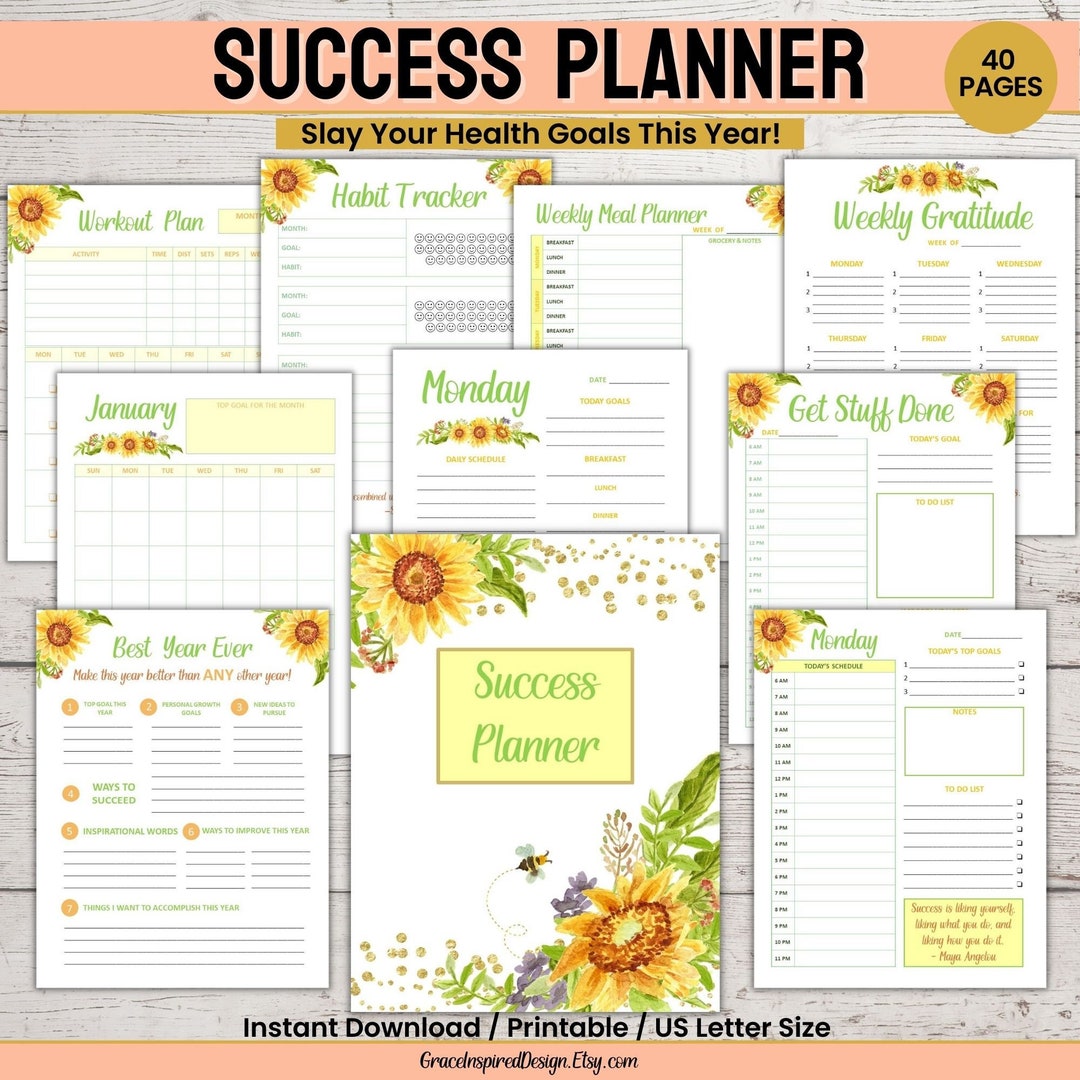 Success Life Planner Printable, Goal-setting Planner, Productivity ...