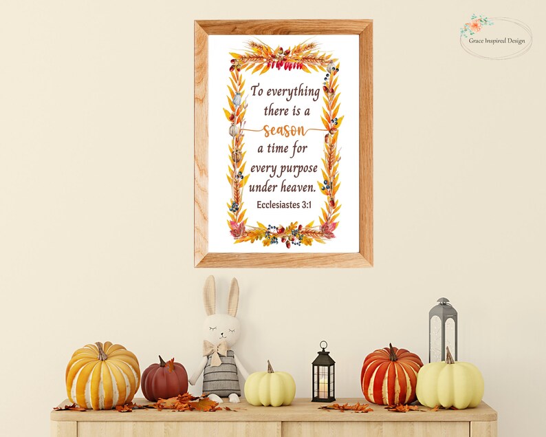 Fall Scripture Verse Printable. Ecclesiastes 3:1 Wall Art, Fall Autumn ...
