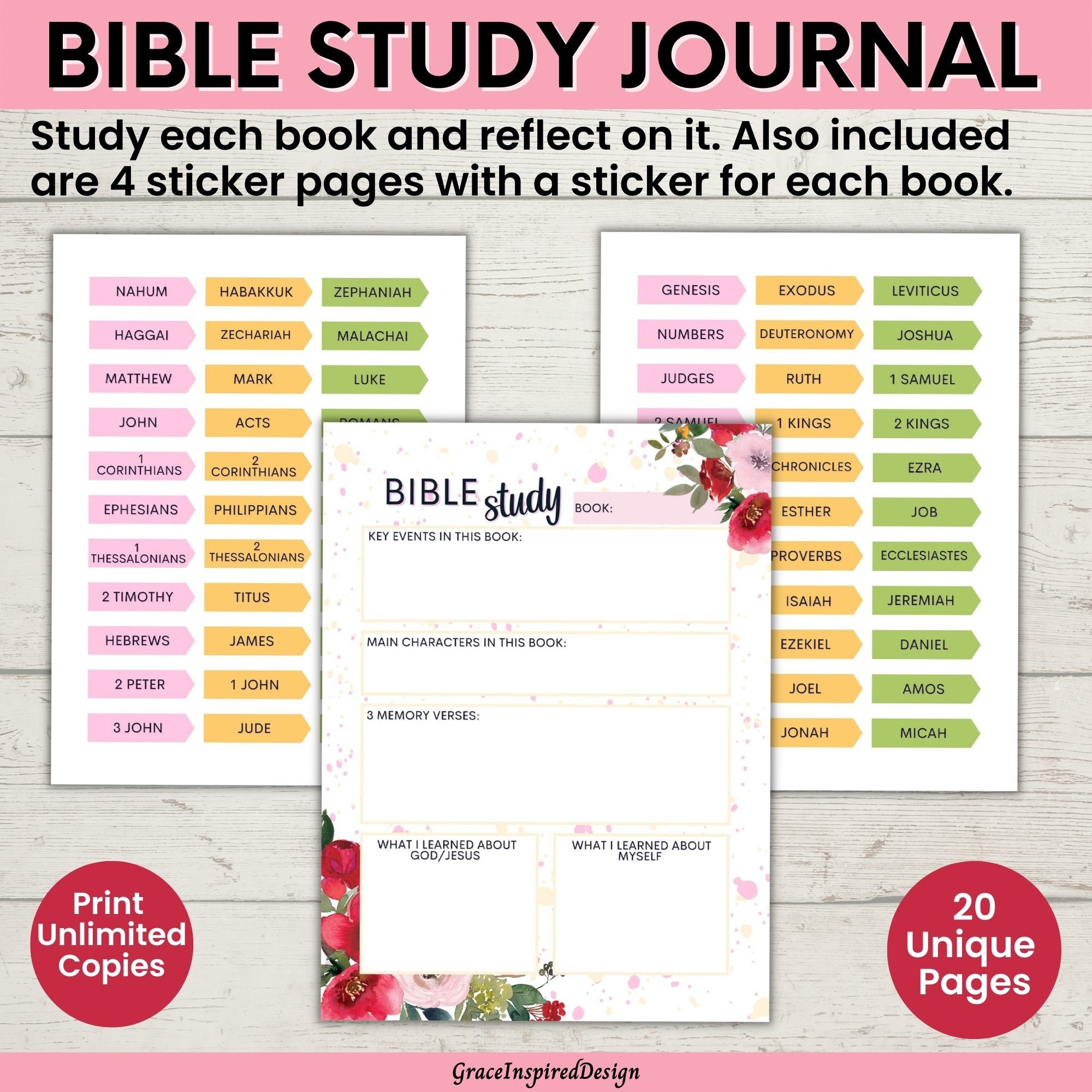 Bible Study Journal, Bible Reading Journal Printable, Daily Bible ...