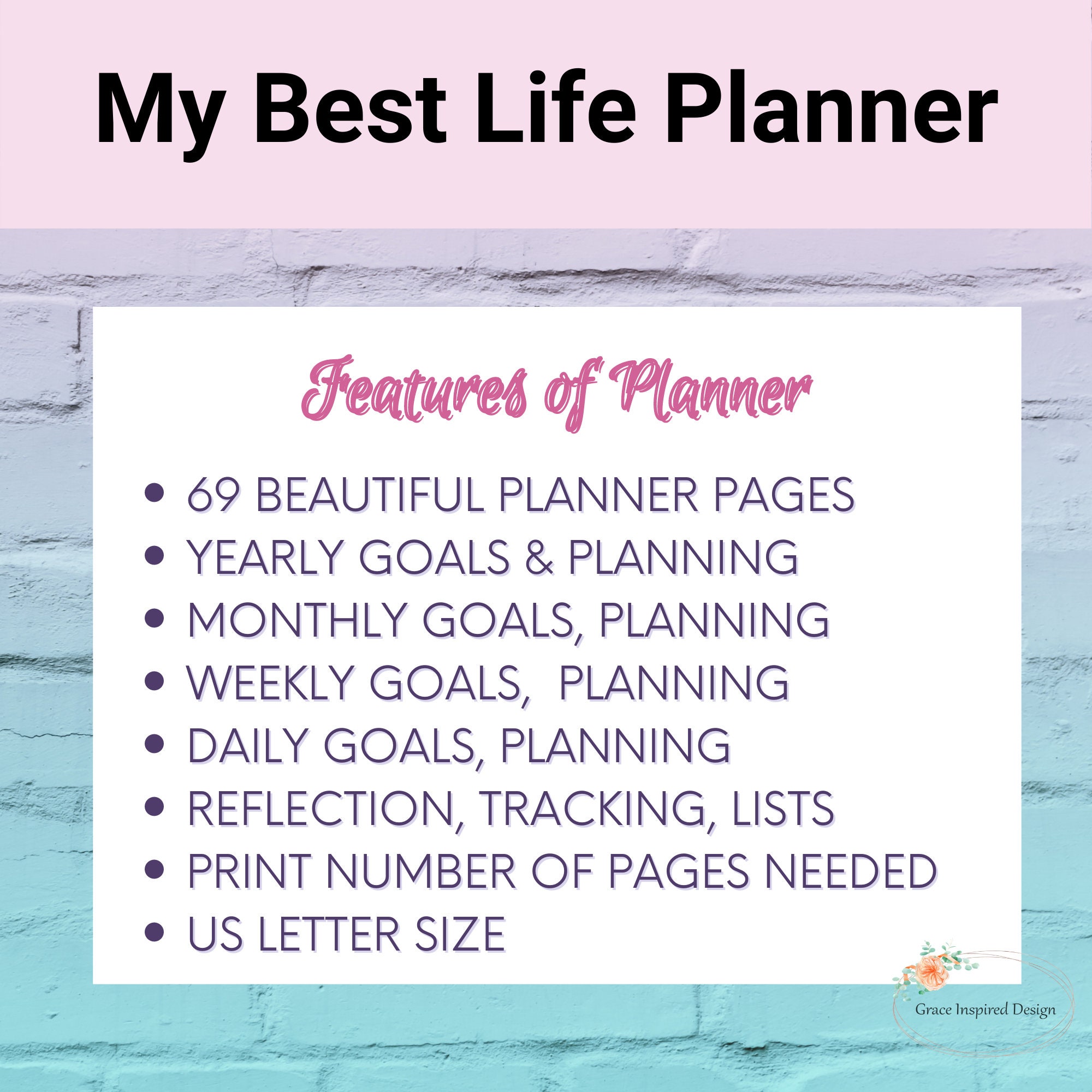 Life Planner Printable, Yearly Planner, Productivity Planner, Personal ...