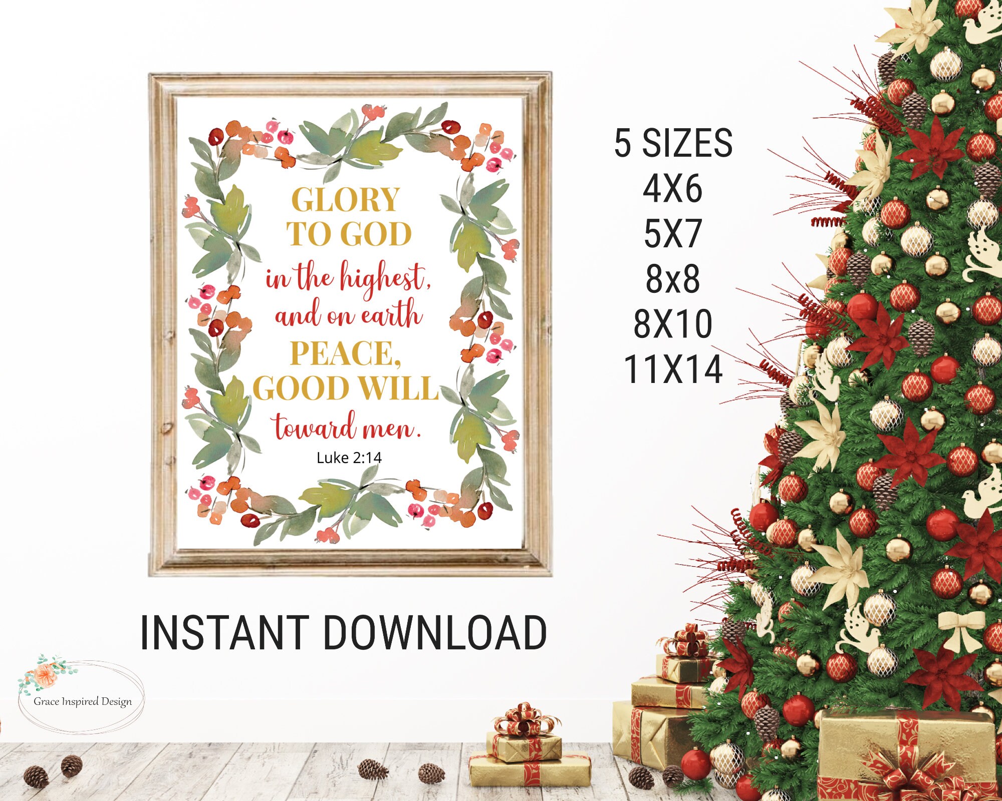 Christmas Scripture Verse Printable, Bible Verse Christmas Printable ...