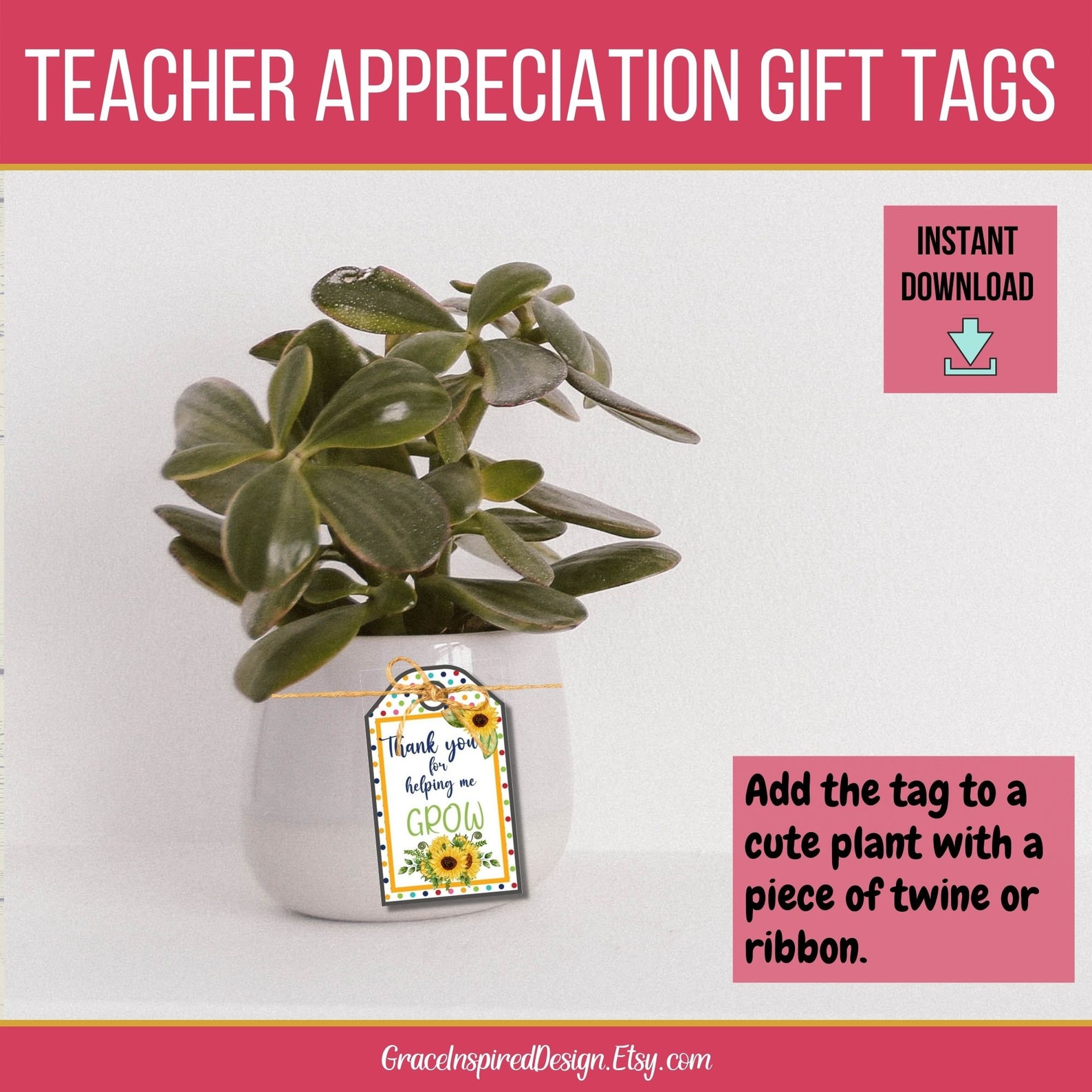 Teacher Appreciation Gift Tags, Teacher Gift Tags , Thank You Teacher ...