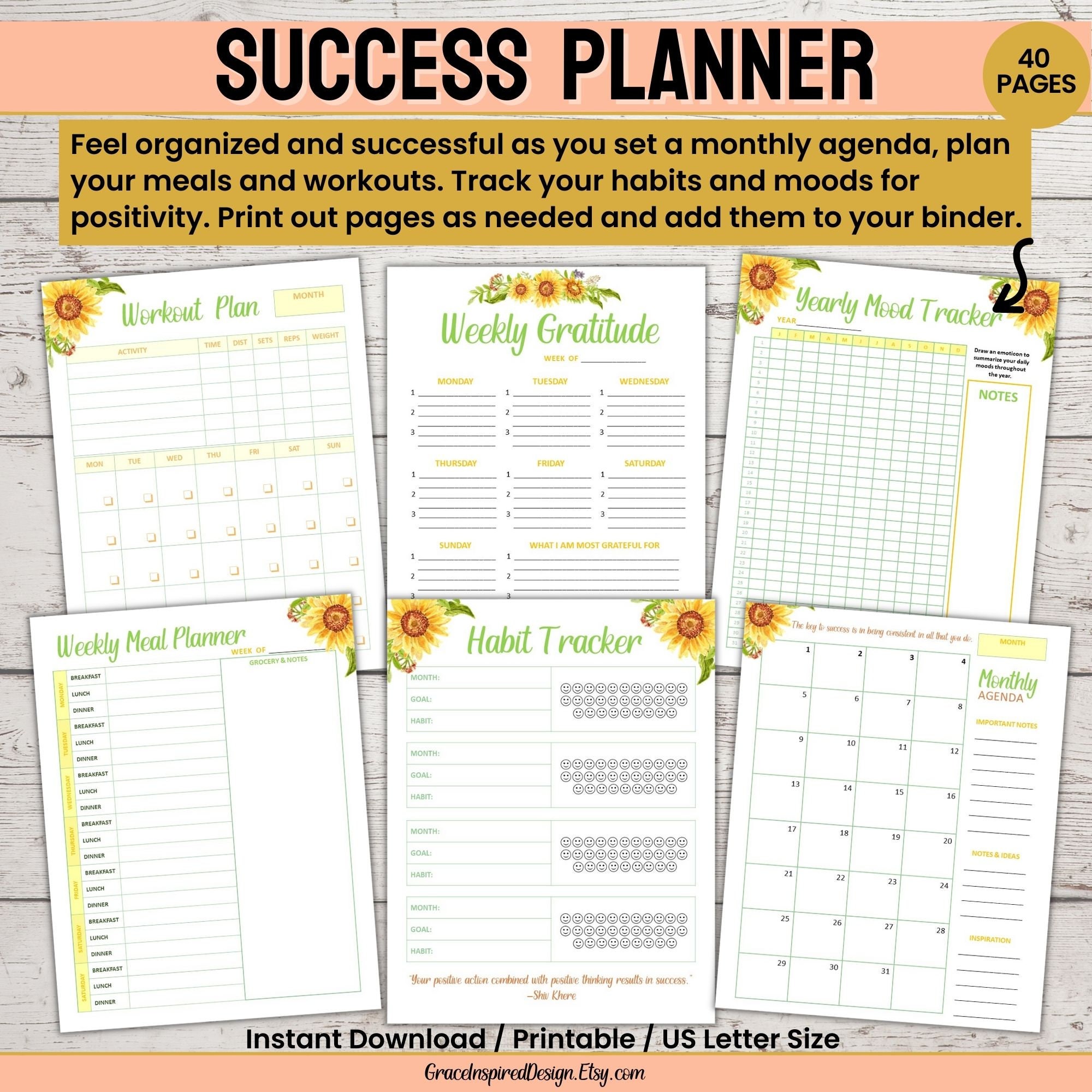 Success Life Planner Printable, Goal-setting Planner, Productivity ...