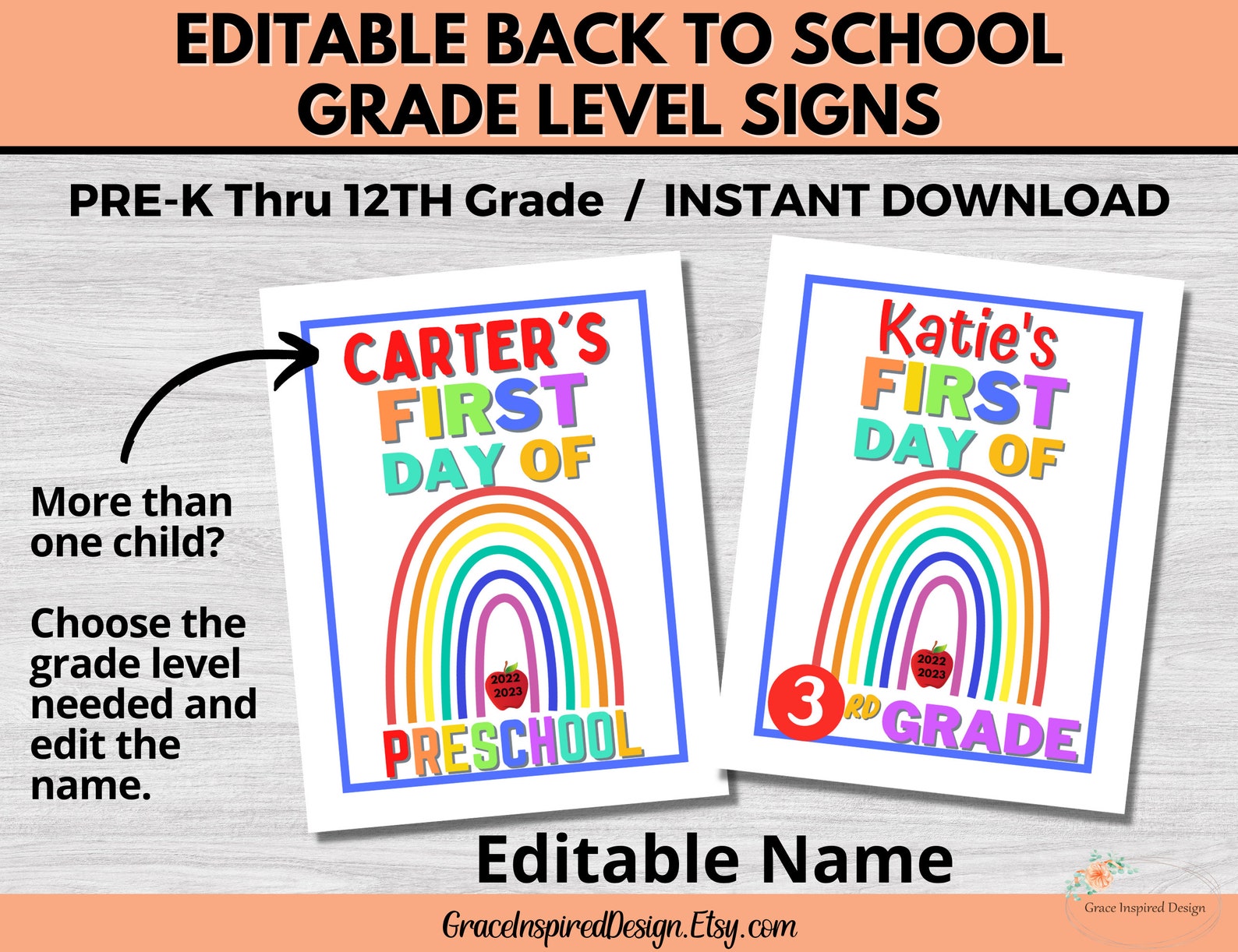 First Day of School Sign, Editable First Day of School Printable, Back ...