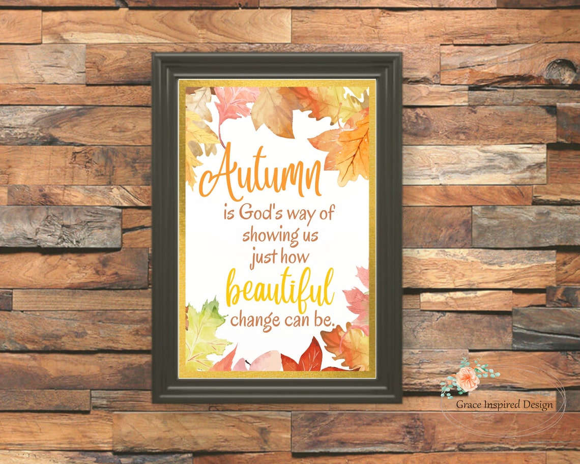 Fall Autumn Printable Sign Autumn Christian Printable - Etsy