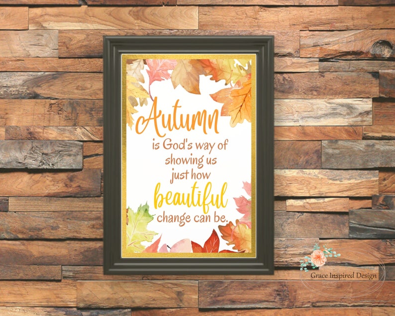 Fall Autumn Printable Sign, Autumn Christian Printable, Inspirational ...