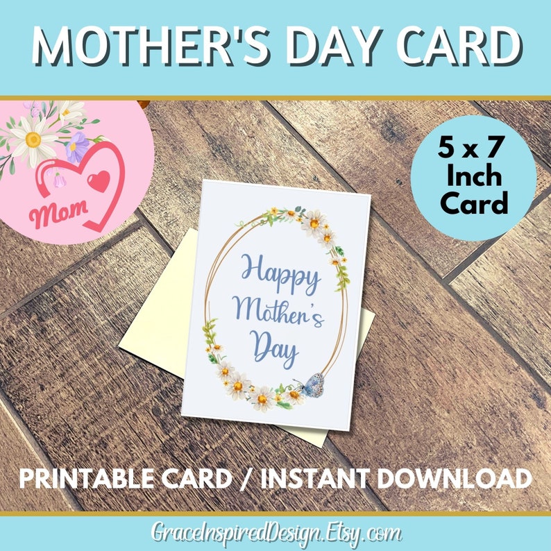 Printable Mother's Day Card, Mother's Day Greeting Card, Mothers Day ...