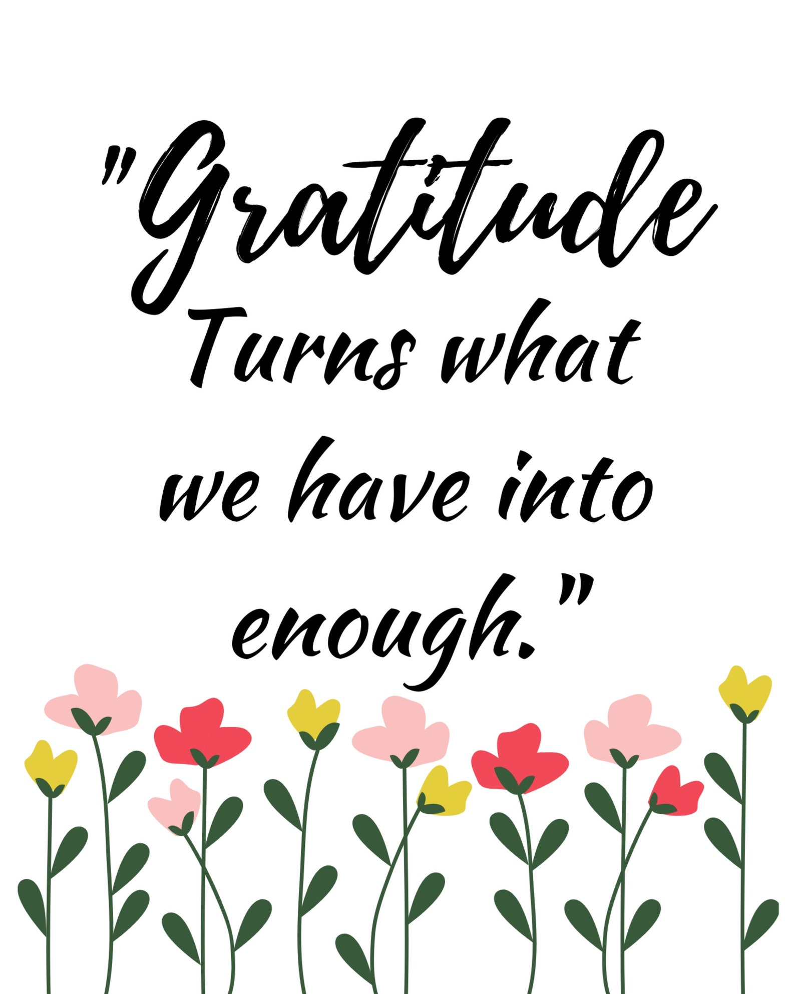 Gratitude Turns What We Have Into Enough, Gratitude Poster, Wall Art ...
