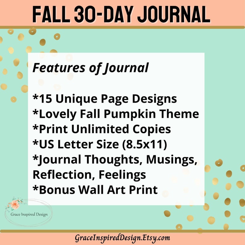 Fall 30 Day Journal Printable, Printable Fall Journal Pages, 30 Day ...