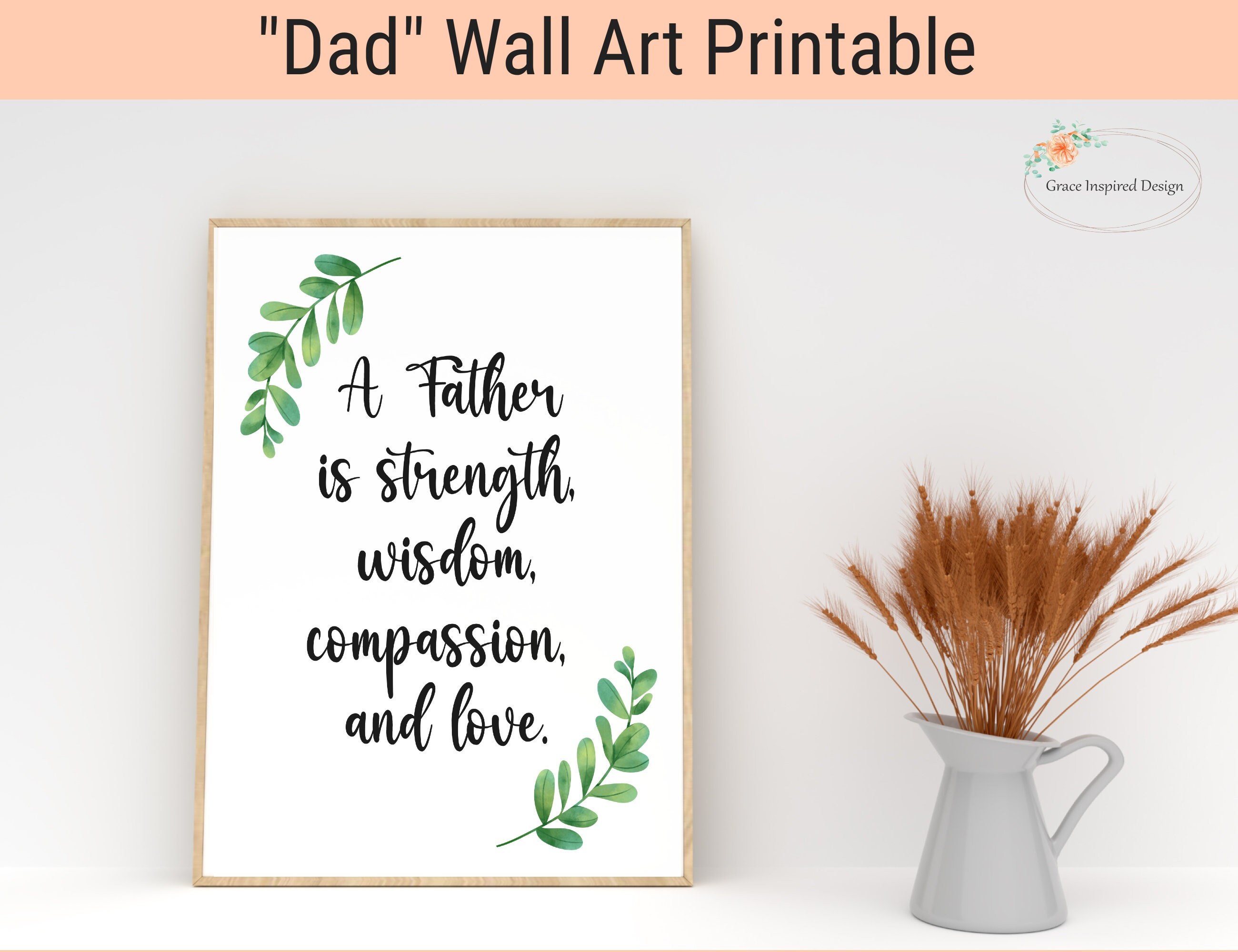 Father's Day Quote Wall Art, Dad Quote, Printable, Father's Day Gift ...