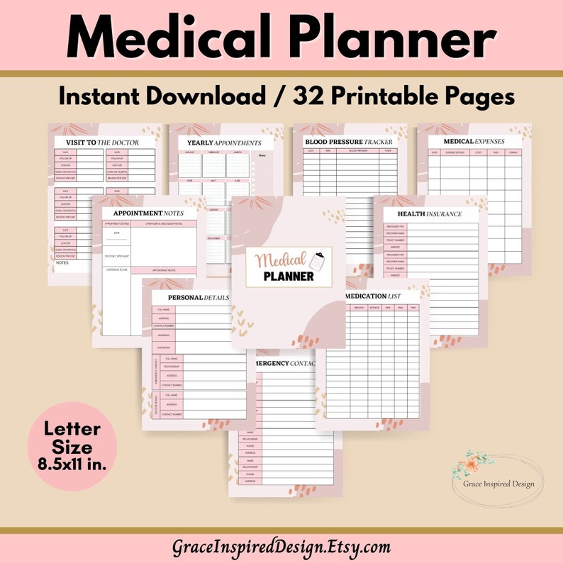 Medical Planner, Healthcare Planner, Medical Printable, Family Medical ...