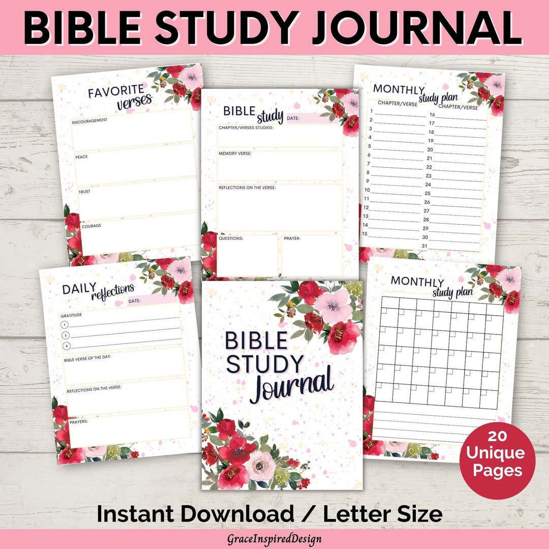 Bible Study Journal, Bible Reading Journal Printable, Daily Bible ...
