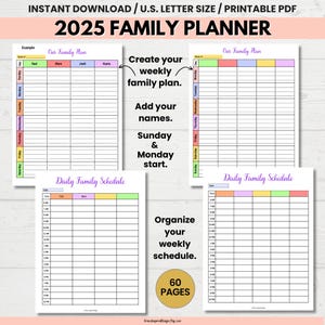 2025 Family Planner Printable Family Calendar 2025 Weekly Family ...