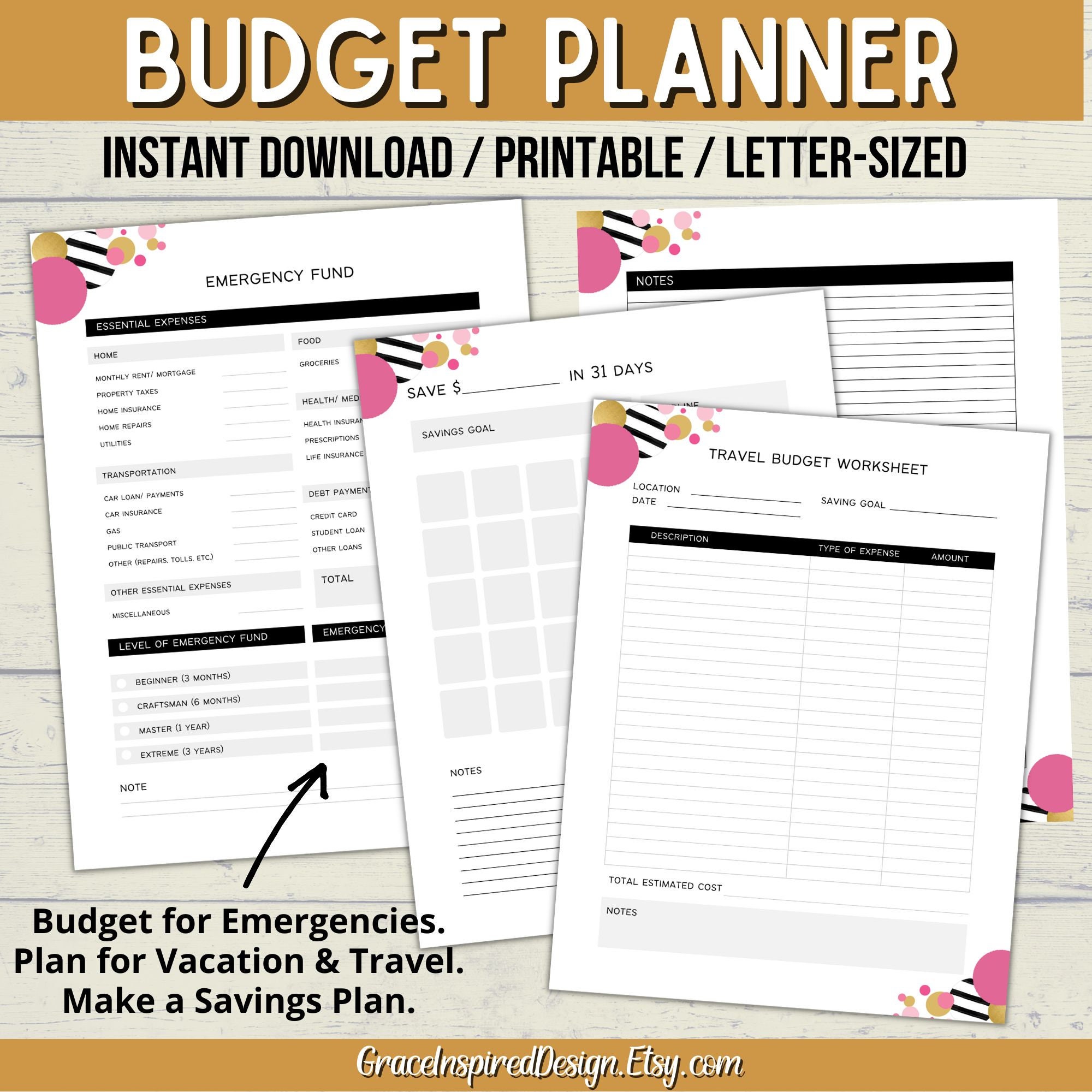 Budget Planner Printable, Financial Planner Printable, Budgeting Binder ...