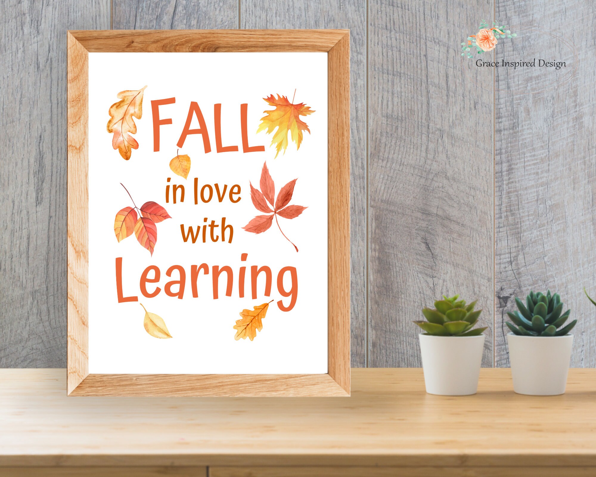 Fall Inspirational Printable, Fall Kids Room Poster, Fall in Love With ...