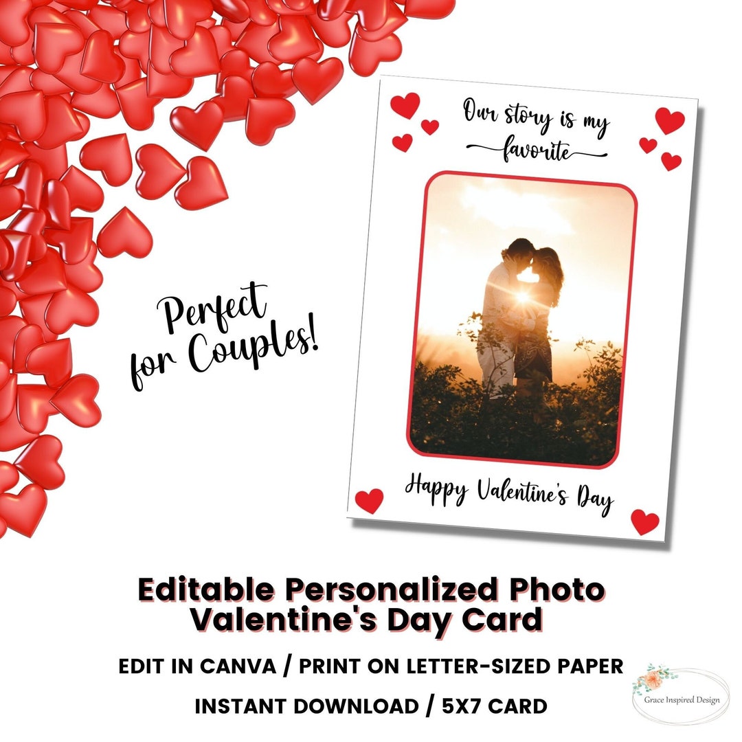 Custom Valentines Day Card With Photo for Husband, Wife, Boyfriend ...