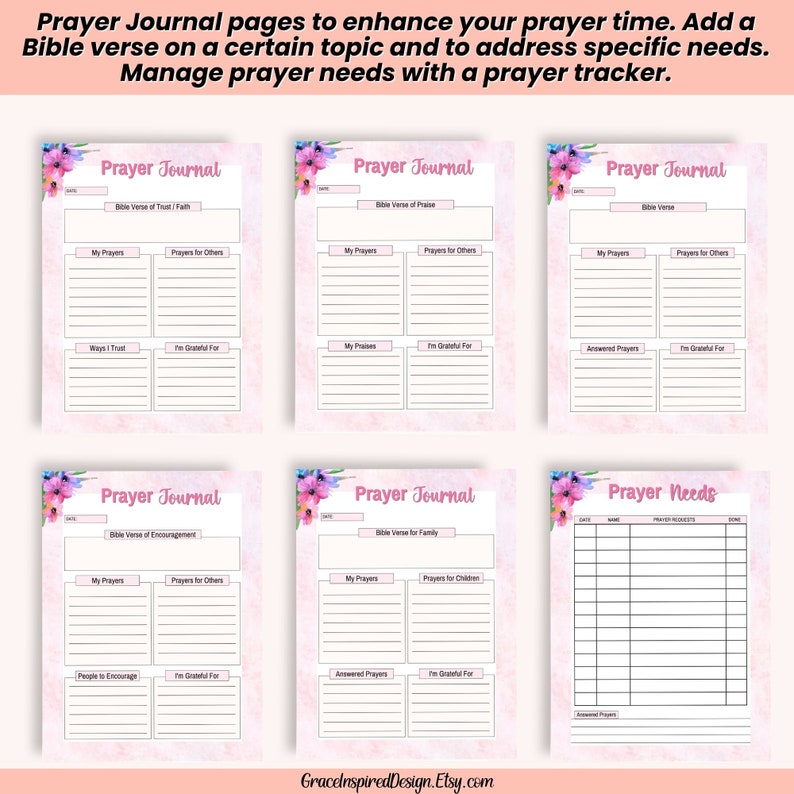 Bible Study & Prayer Journal Printable, Bible Study Printable, S.O.A.P ...