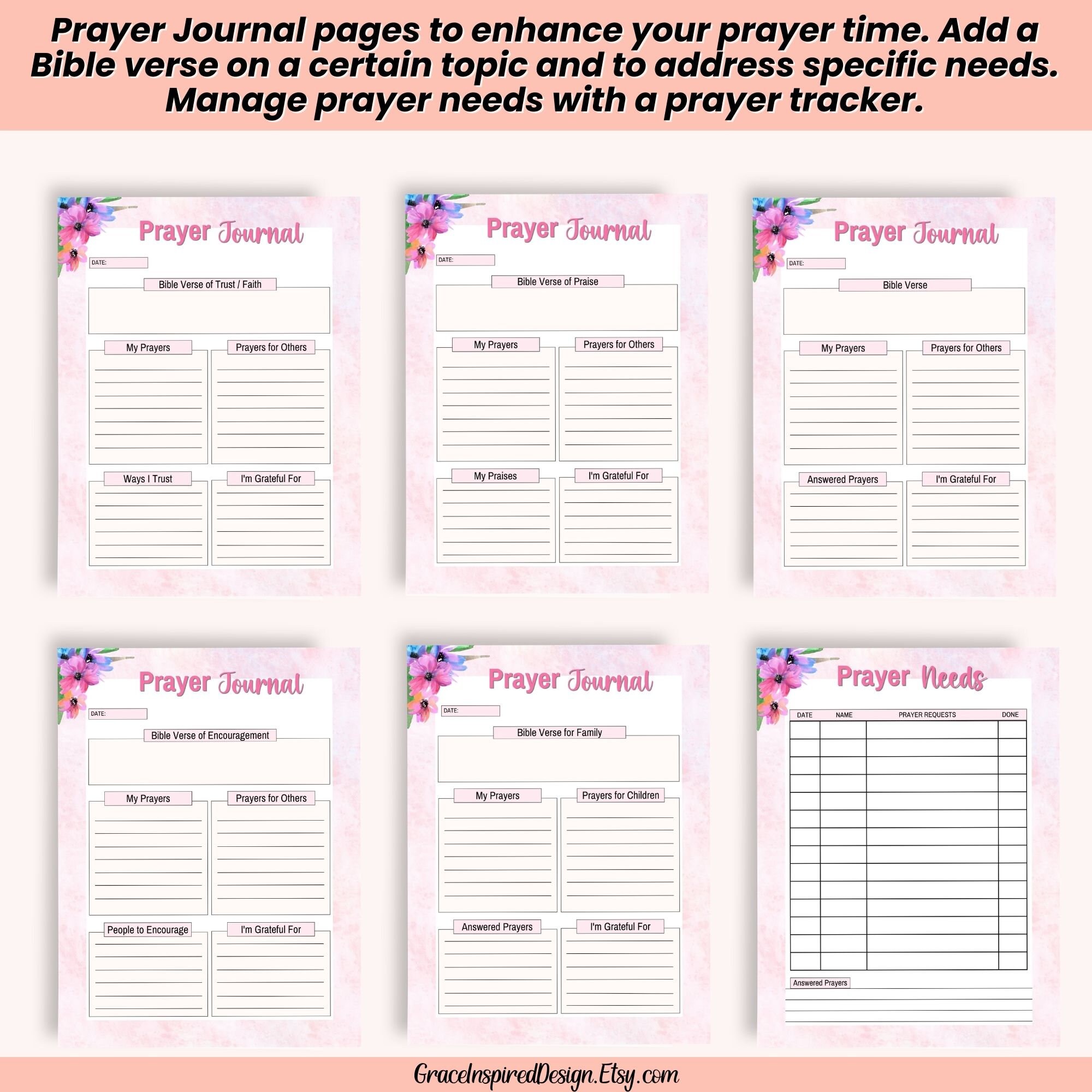 Bible Study & Prayer Journal Printable, Bible Study Printable, S.O.A.P ...