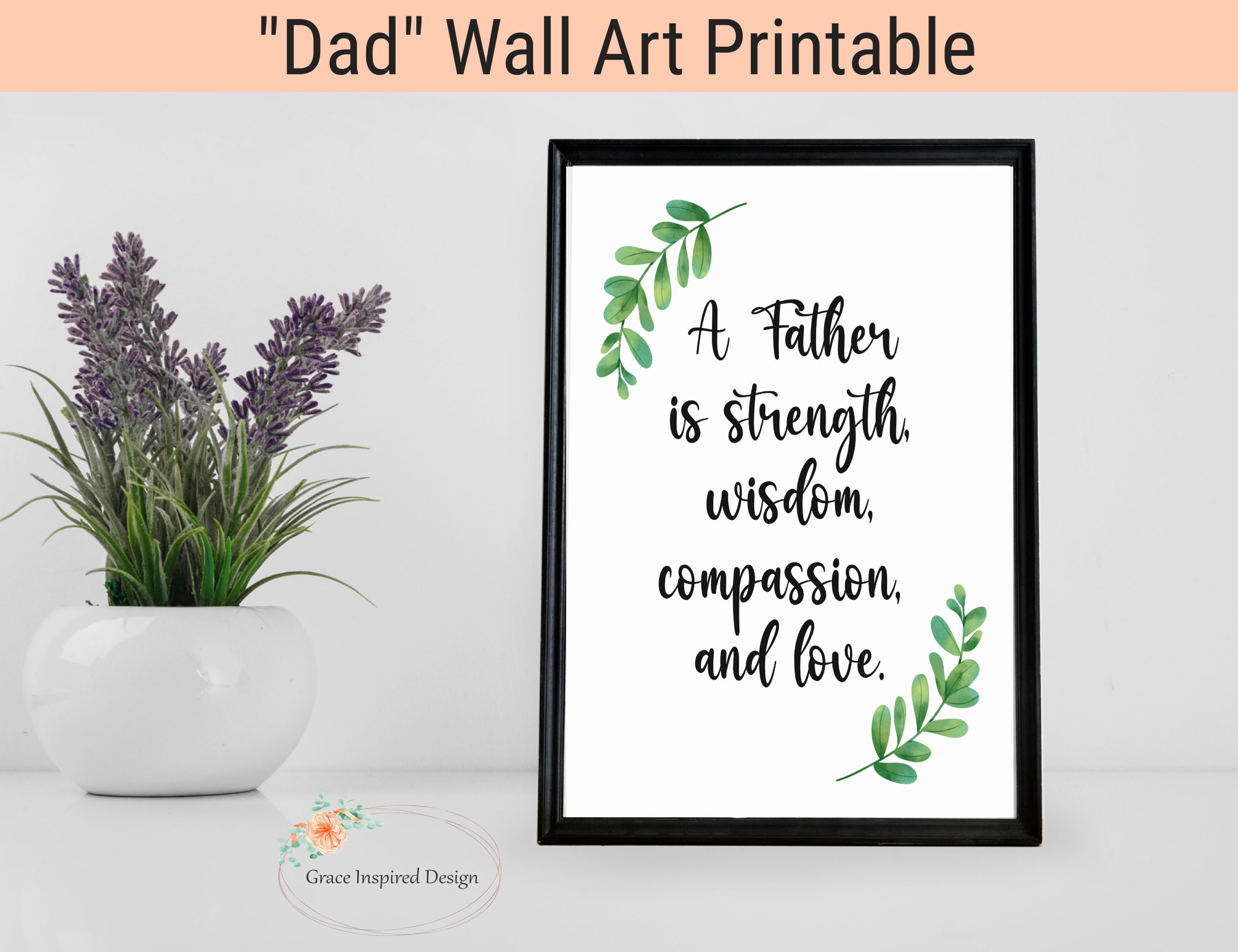Father's Day Quote Wall Art, Dad Quote, Printable, Father's Day Gift ...