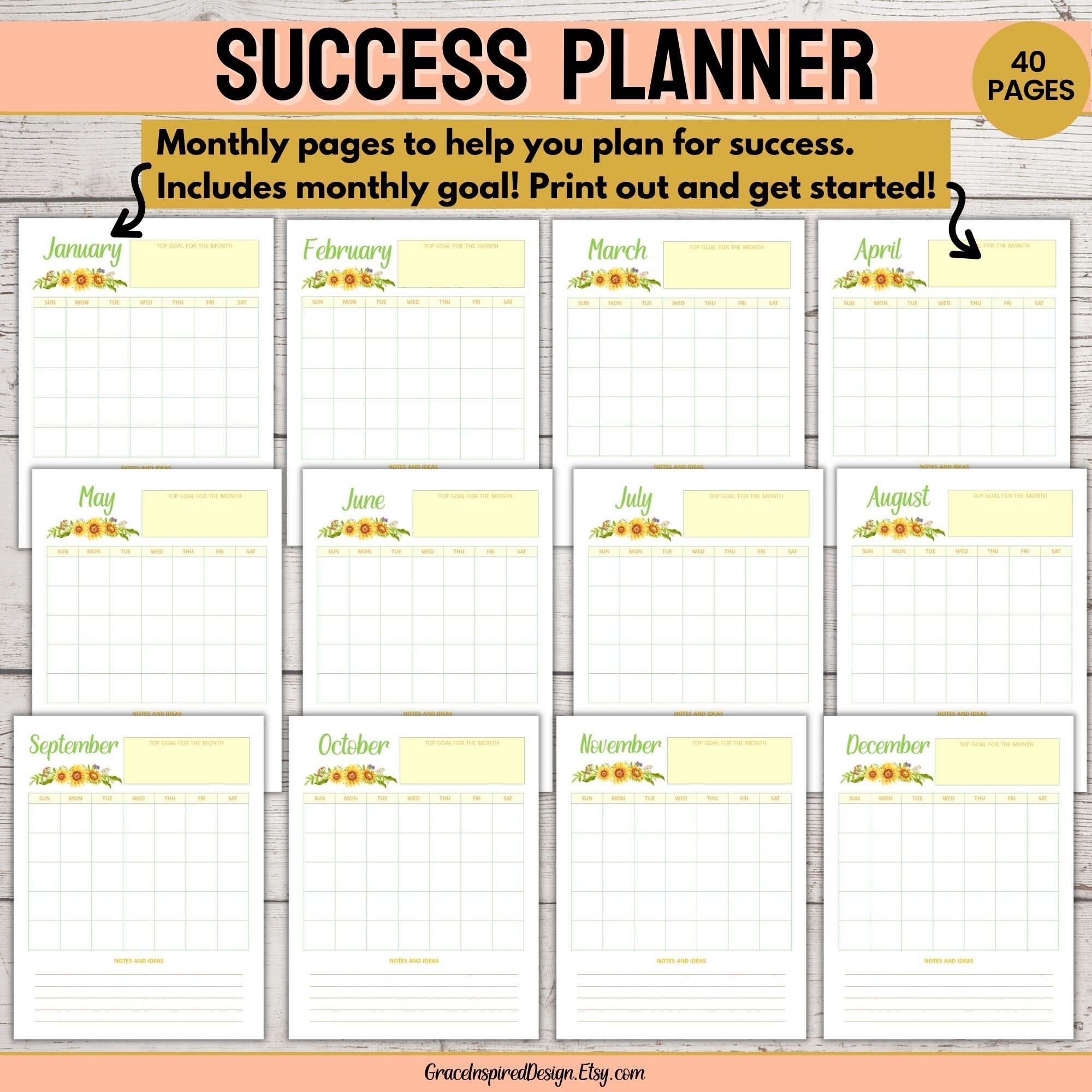 Success Life Planner Printable, Goal-setting Planner, Productivity ...
