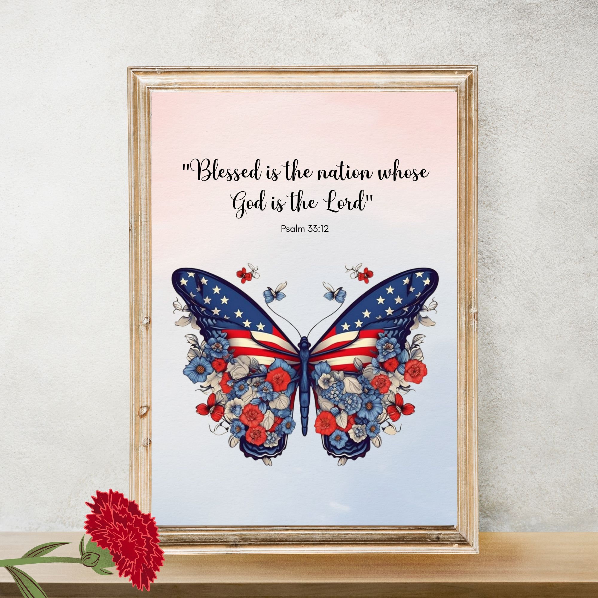 Patriotic Wall Art, July 4th Wall Art, Wall Decor Scripture Print ...